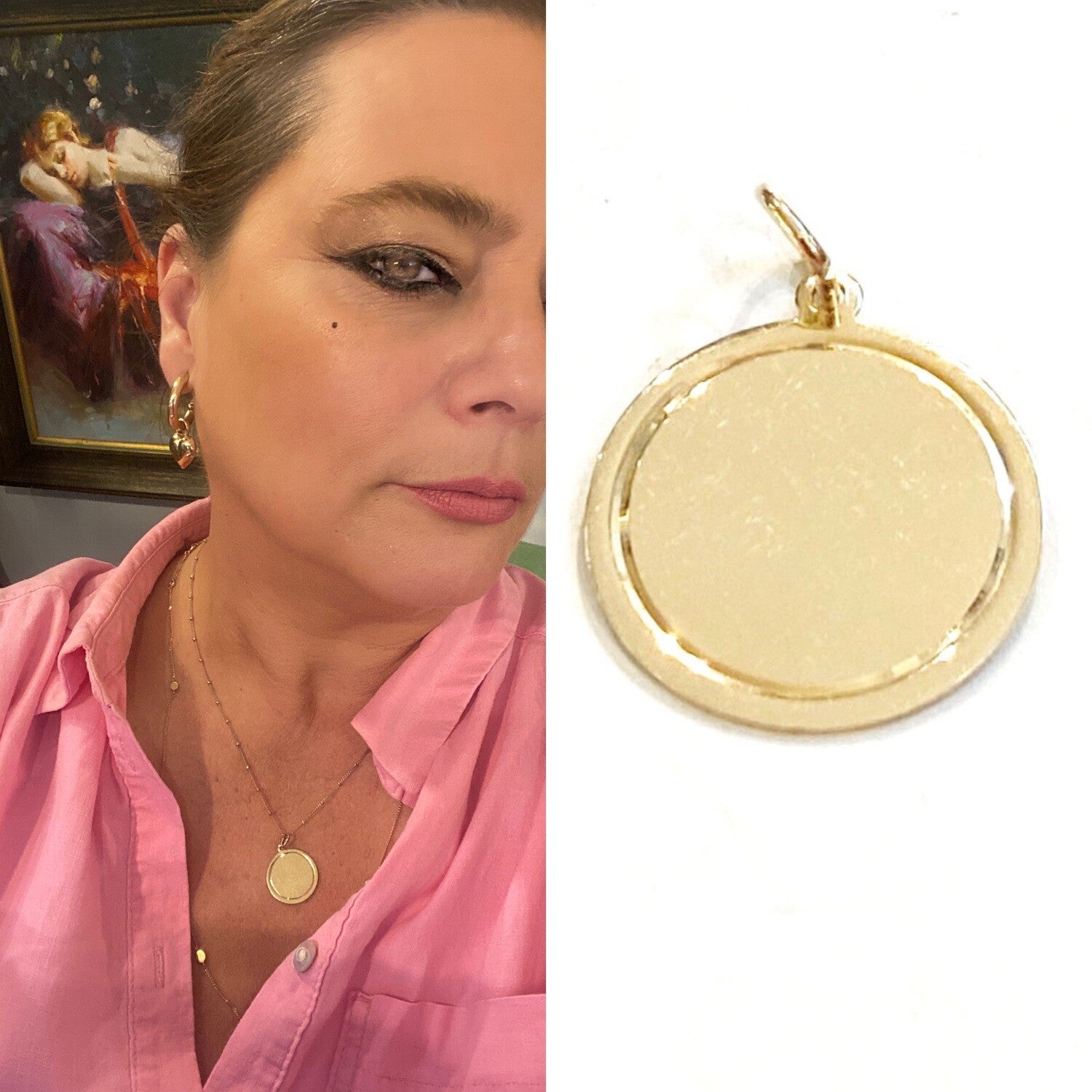 9ct vintage gold disc yellow gold plain – Martinez-Negrillo Antiques
